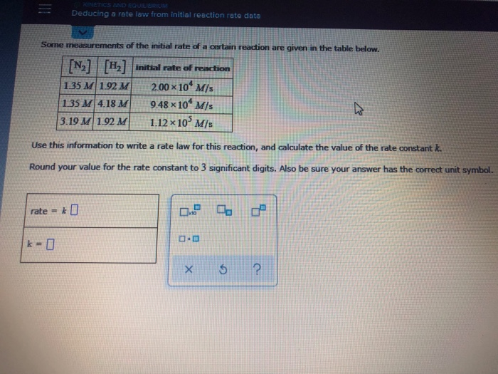 Solved MINI Deducing a rate law from initial reaction rate | Chegg.com