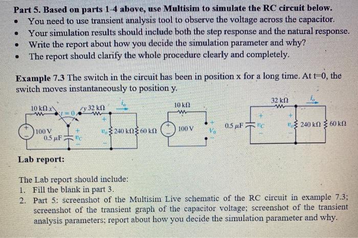 Solved . Part 5. Based on parts 1-4 above, use Multisim to | Chegg.com