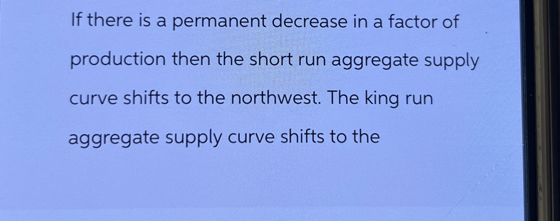 Solved If there is a permanent decrease in a factor of | Chegg.com
