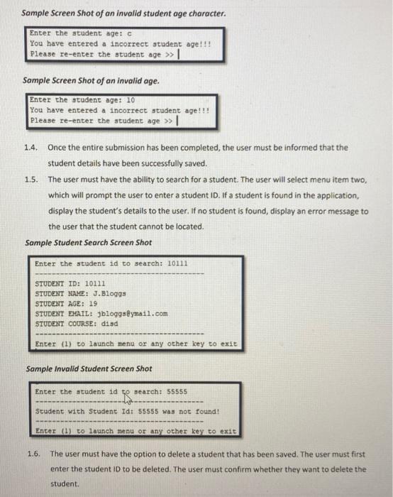 Solved - Searchstudent(): - Deletestudent(0; - | Chegg.com