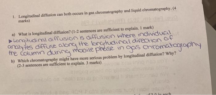 Solved 1. Longitudinal diffusion can both occurs in gas | Chegg.com