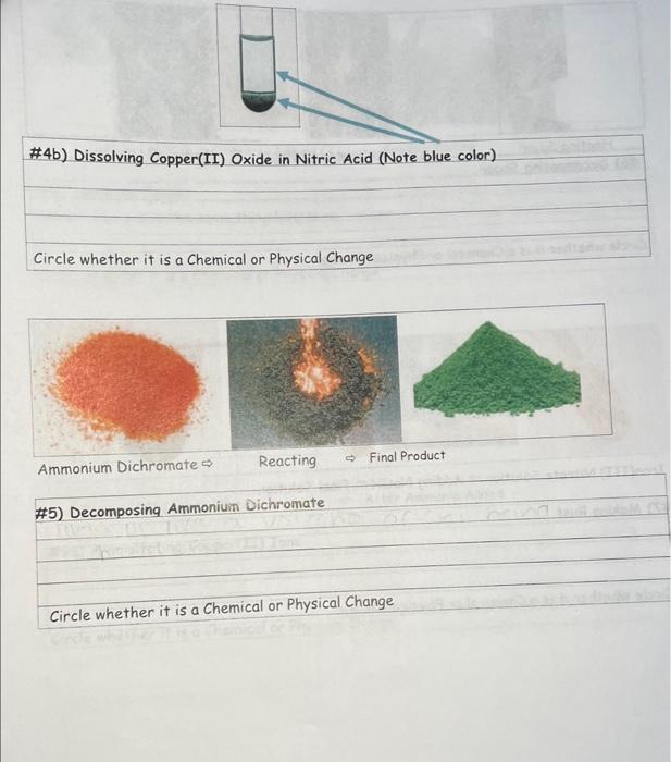 Solved #4b) Dissolving Copper(II) Oxide in Nitric Acid (Note | Chegg.com