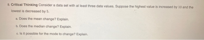 Solved 5. Basic Computation: Mean, Median, Mode Find the | Chegg.com