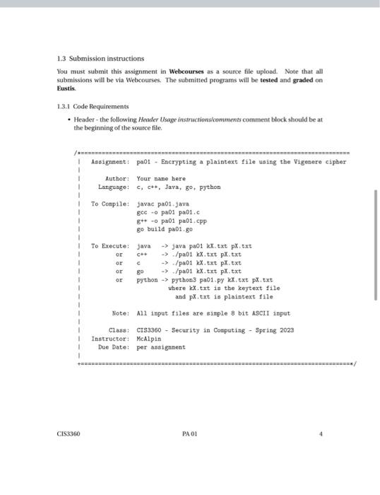 Solved 1 Hill Cipher In this assigunent youll wilite a | Chegg.com