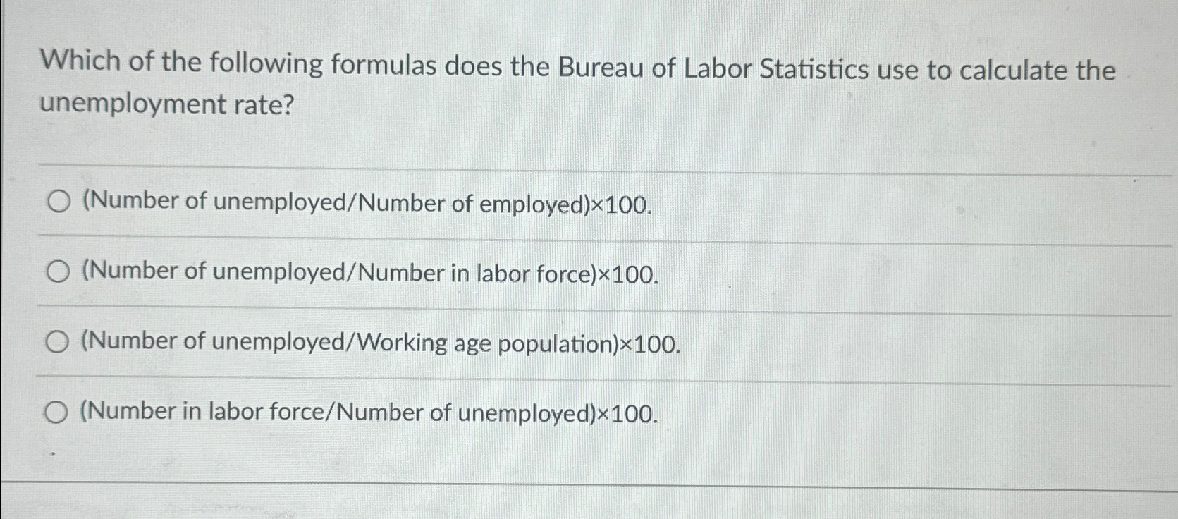 Solved Which of the following formulas does the Bureau of | Chegg.com