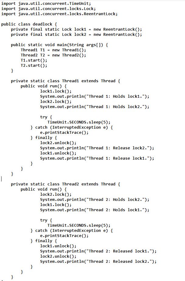 Solved Help fixing by the deadlock in this program | Chegg.com