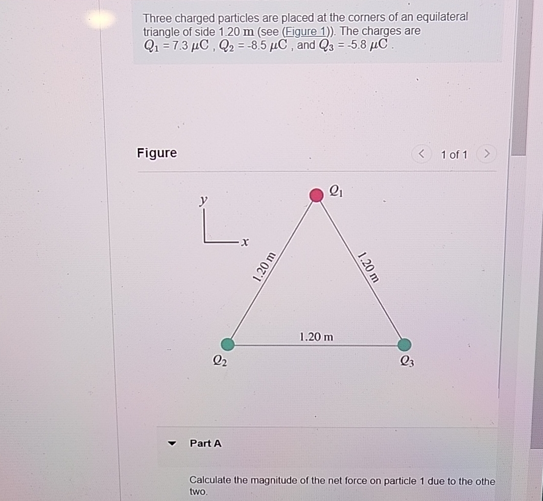 Solved Three charged particles are placed at the corners of | Chegg.com