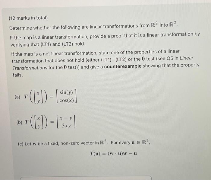Solved (12 marks in total) Determine whether the following | Chegg.com