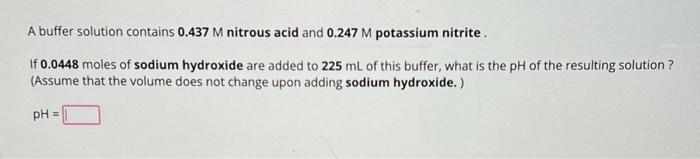 Solved A buffer solution contains 0.465M ammonium bromide | Chegg.com