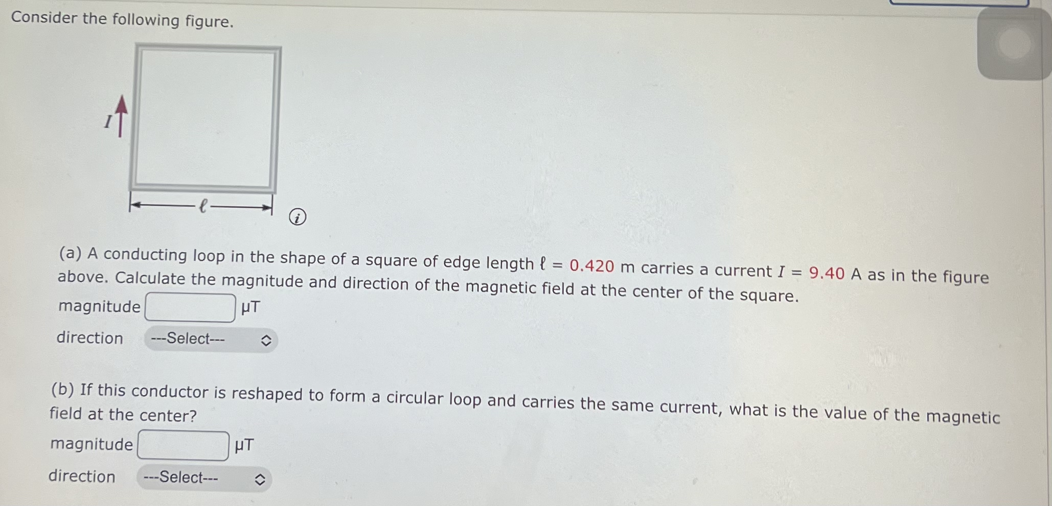 Solved Consider the following figure.(a) ﻿A conducting loop | Chegg.com