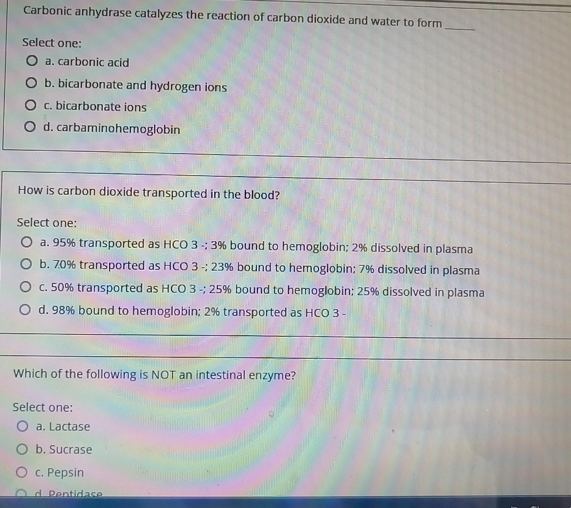 Solved Carbonic anhydrase catalyzes the reaction of carbon | Chegg.com
