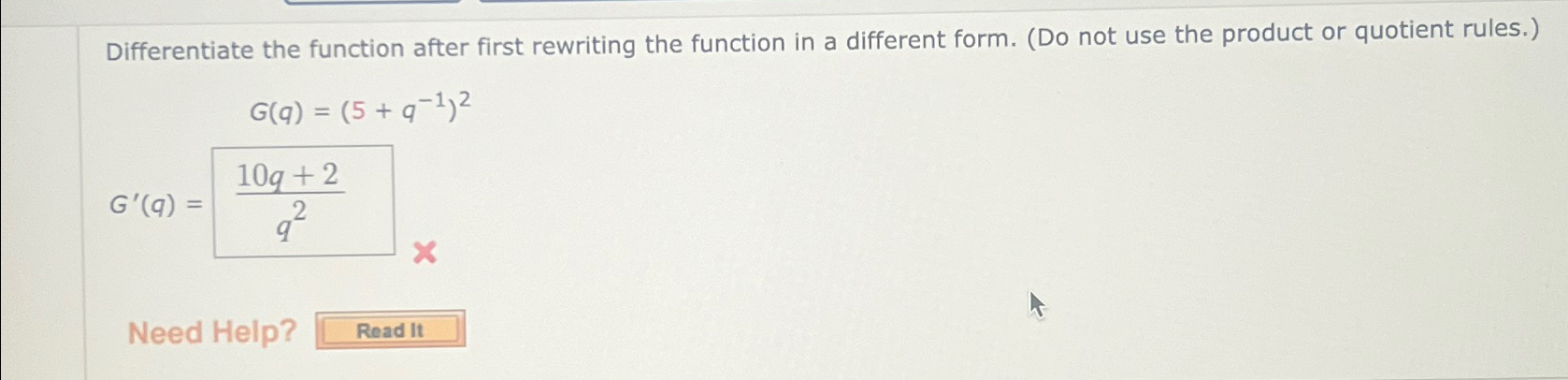 Solved Differentiate the function after first rewriting the | Chegg.com