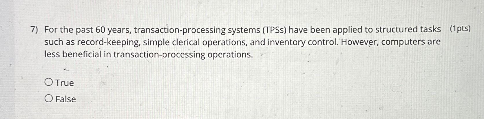 Solved For the past 60 ﻿years, transaction-processing | Chegg.com