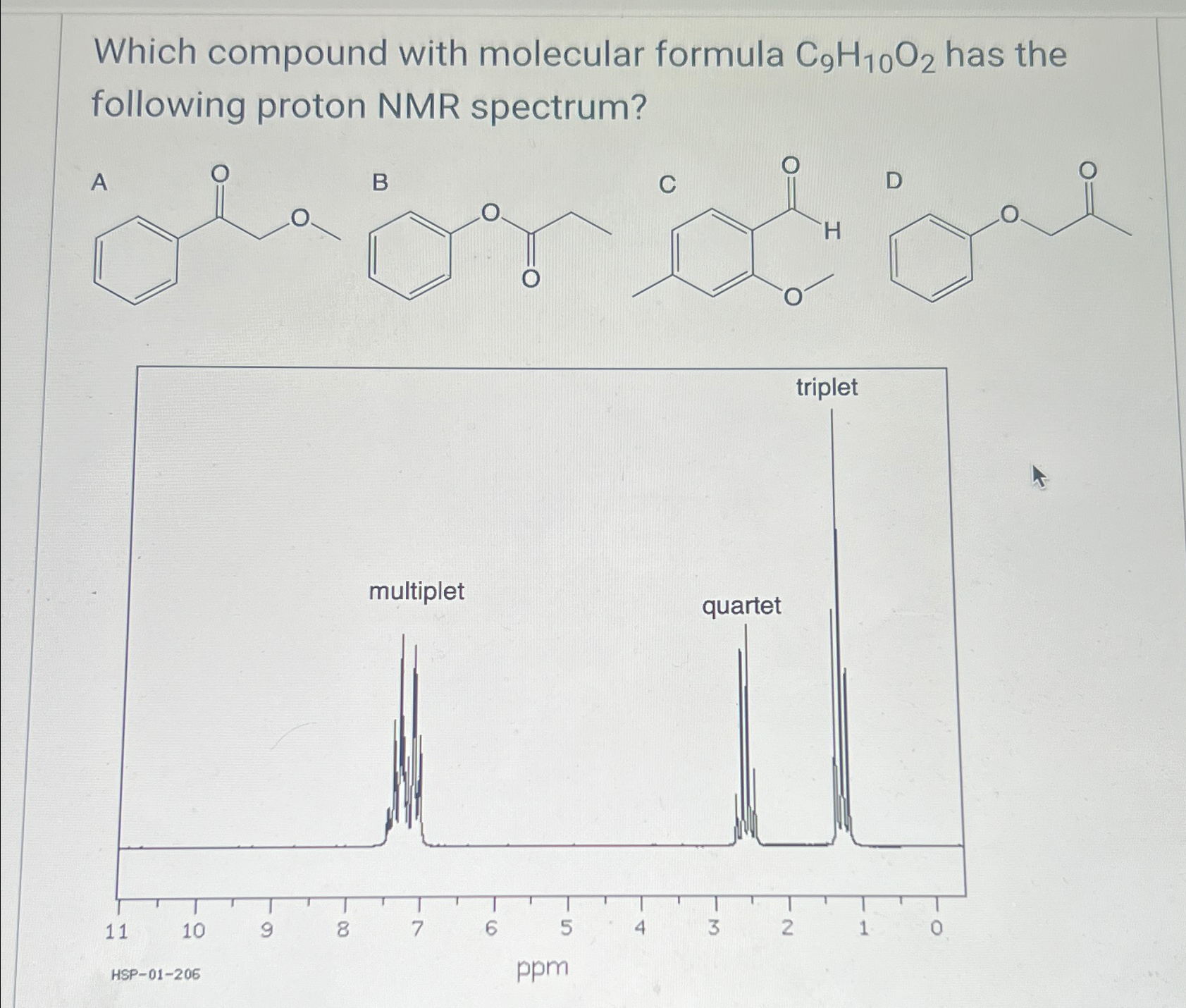 Solved Which Compound With Molecular Formula C9h10o2 ﻿has