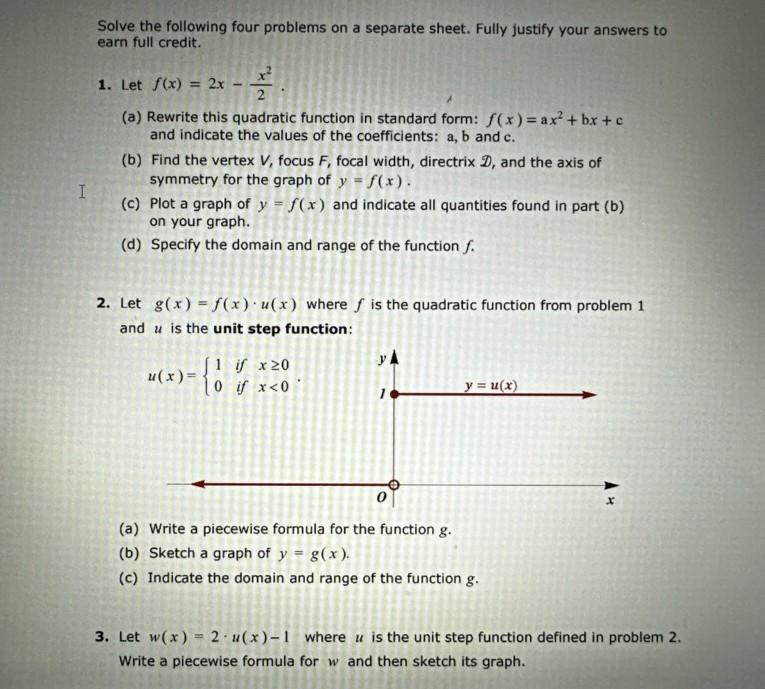 Solved Solve the following four problems on a separate | Chegg.com