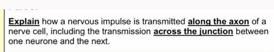 Solved Explain how a nervous impulse is transmitted along | Chegg.com