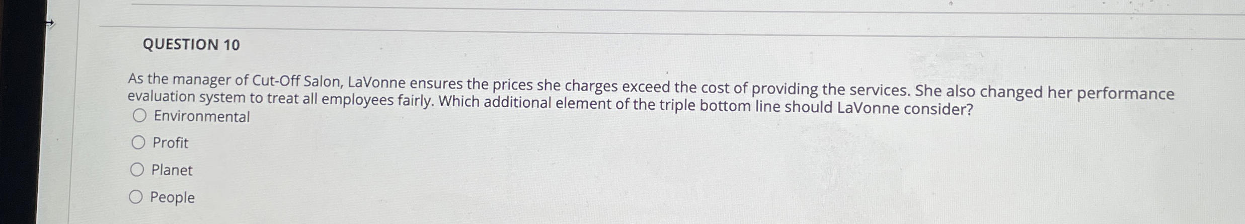 Solved QUESTION 10As the manager of Cut-Off Salon, LaVonne | Chegg.com