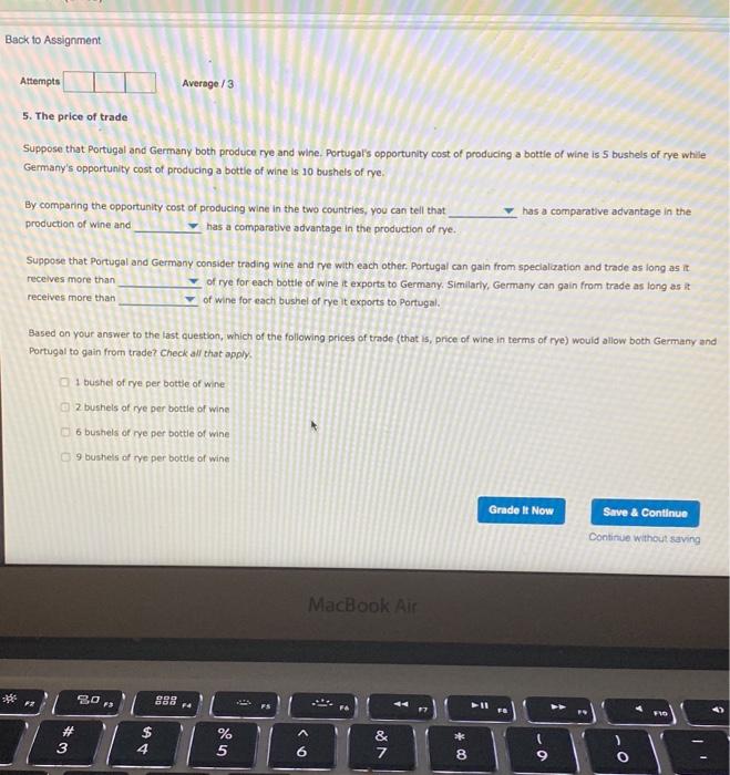 Solved Back to Assignment Attempts Average/3 5. The price of | Chegg.com