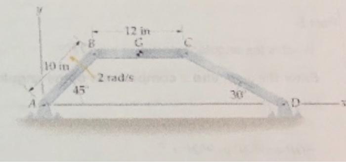 Solved Bar AB rotates at 2 rad /s in the counterclockwise | Chegg.com