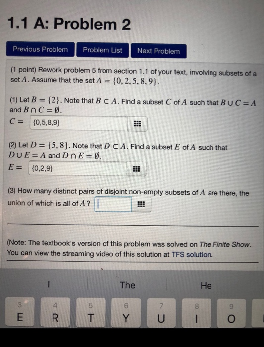 Solved 11 A Problem 2 Previous Problem Problem List Next