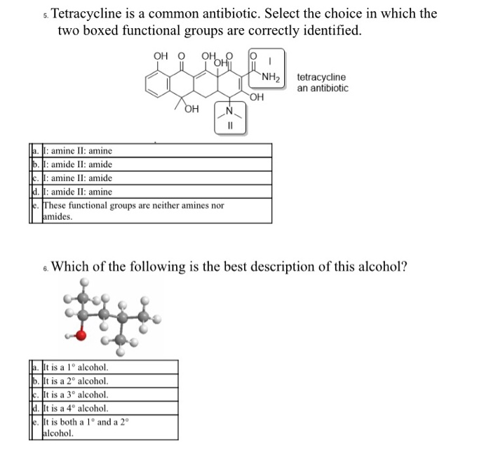 Solved s. Tetracycline is a common antibiotic. Select the | Chegg.com