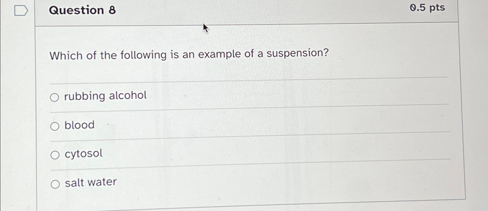 Solved Question 80.5 ﻿ptsWhich of the following is an | Chegg.com