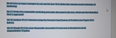 Solved 20-16 ﻿Give as many examples as you can for how TLG | Chegg.com