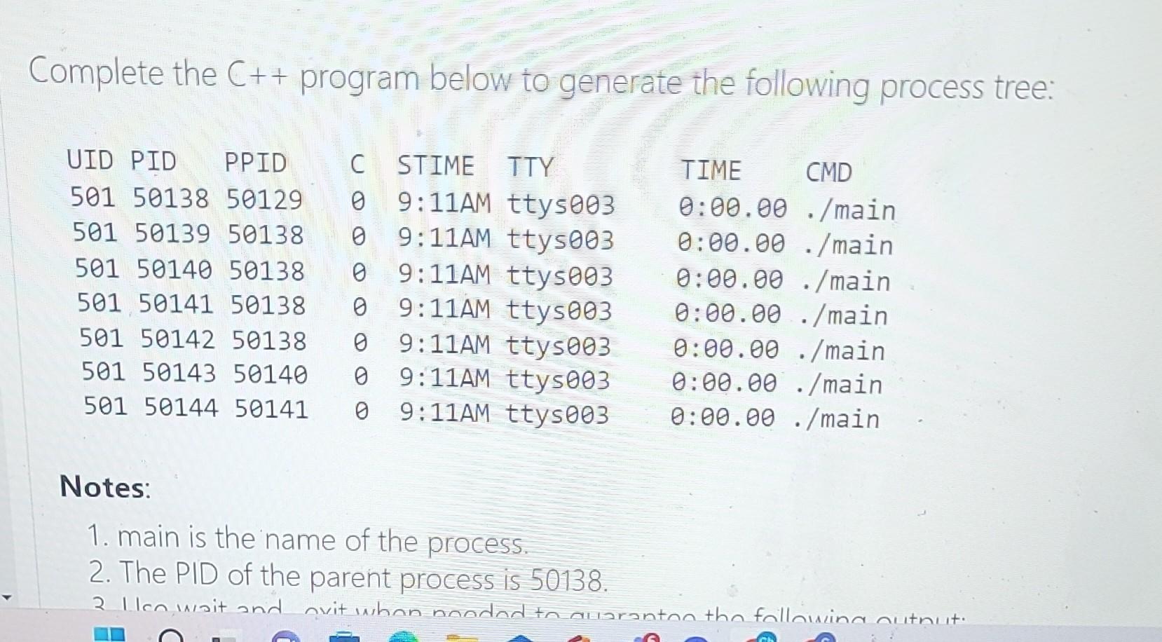 Solved Complete the C++ program below to generate the | Chegg.com