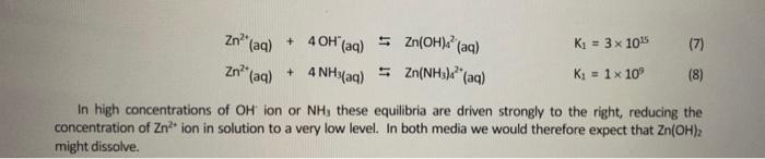 Solved Zn(OH)2( s)=Zn2+(aq)+2OH(aq)Ksp=5×10−17=[Zn2+][OH]2 | Chegg.com