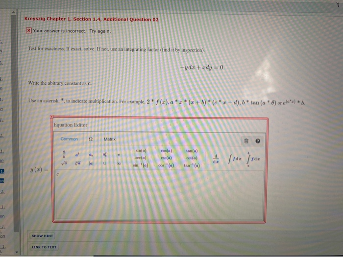 Solved kreyszig chapter 1 section 1.4 additional question 02 | Chegg.com