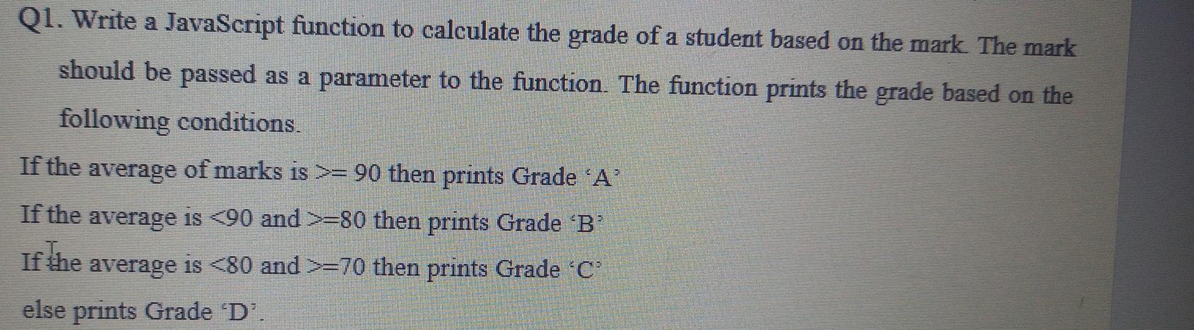 Solved Q1. Write a JavaScript function to calculate the | Chegg.com
