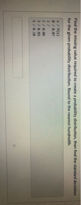 Solved Find the missing value required to create a | Chegg.com