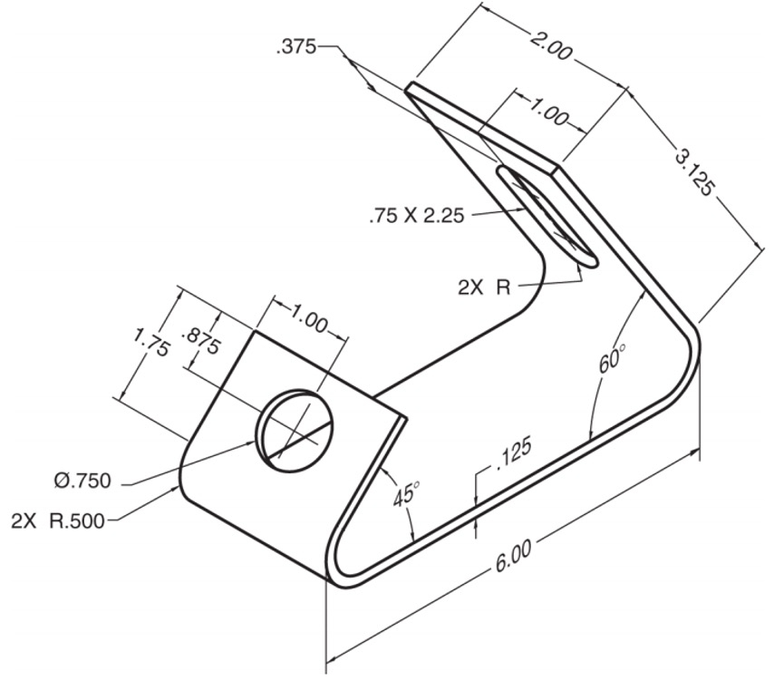 Create an engineering drawing of the mounting | Chegg.com