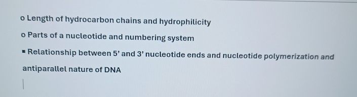 Solved o Length of hydrocarbon chains and hydrophilicityo | Chegg.com