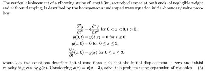 Solved The vertical displacement of a vibrating string of | Chegg.com