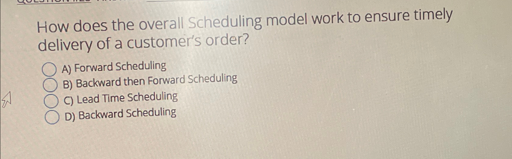 Solved How does the overall Scheduling model work to ensure | Chegg.com