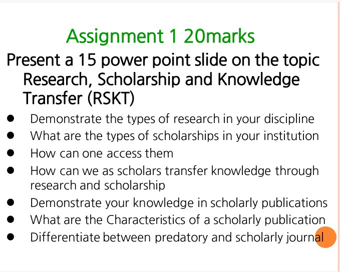 Solved Assignment 1 20marks Present a 15 power point slide | Chegg.com
