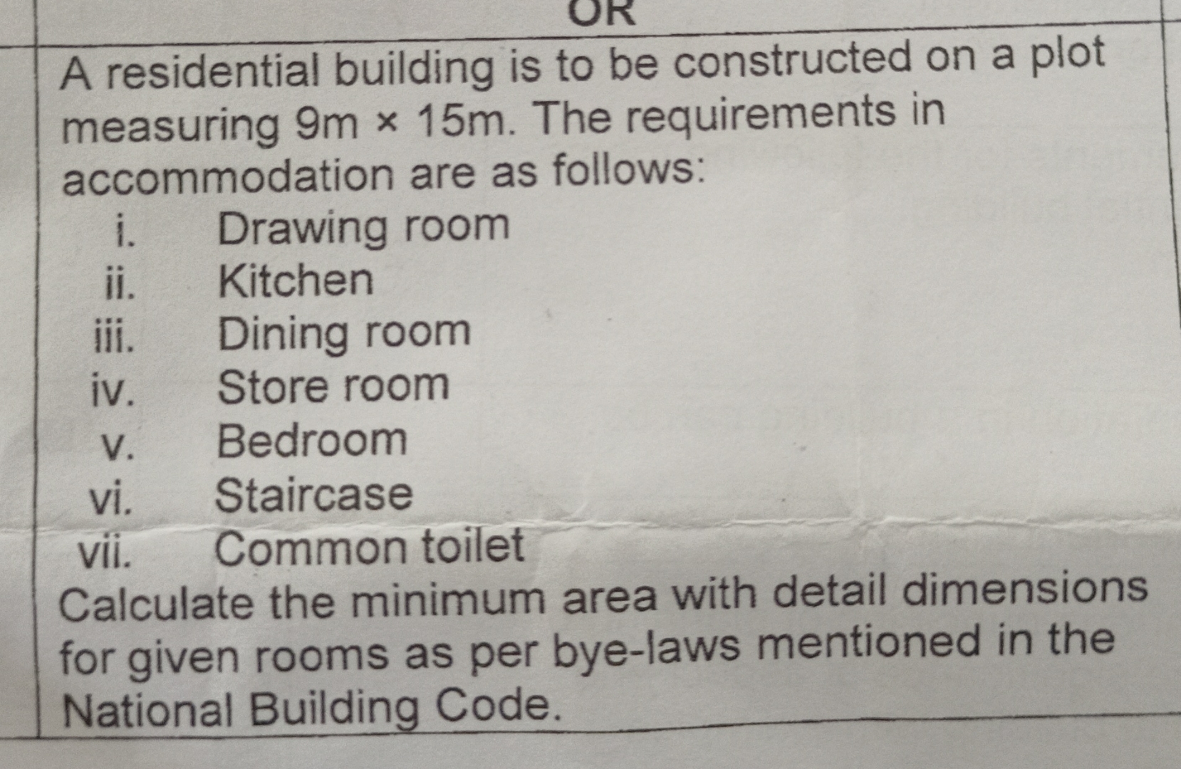 Solved A residential building is to be constructed on a plot | Chegg.com