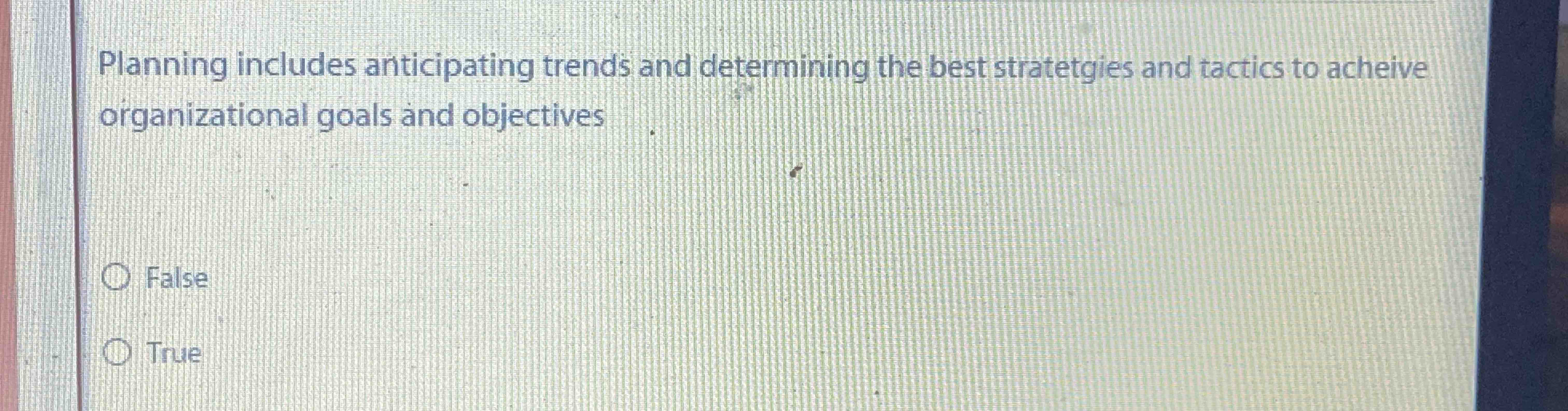 Solved Planning includes anticipating trends and determining | Chegg.com