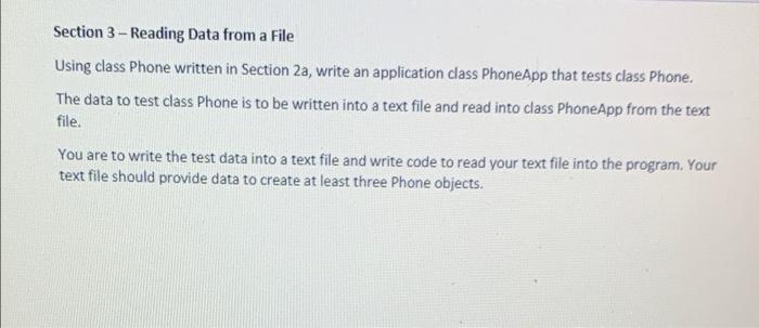 Solved Section 2a: Classes and Objects Define a Java class | Chegg.com