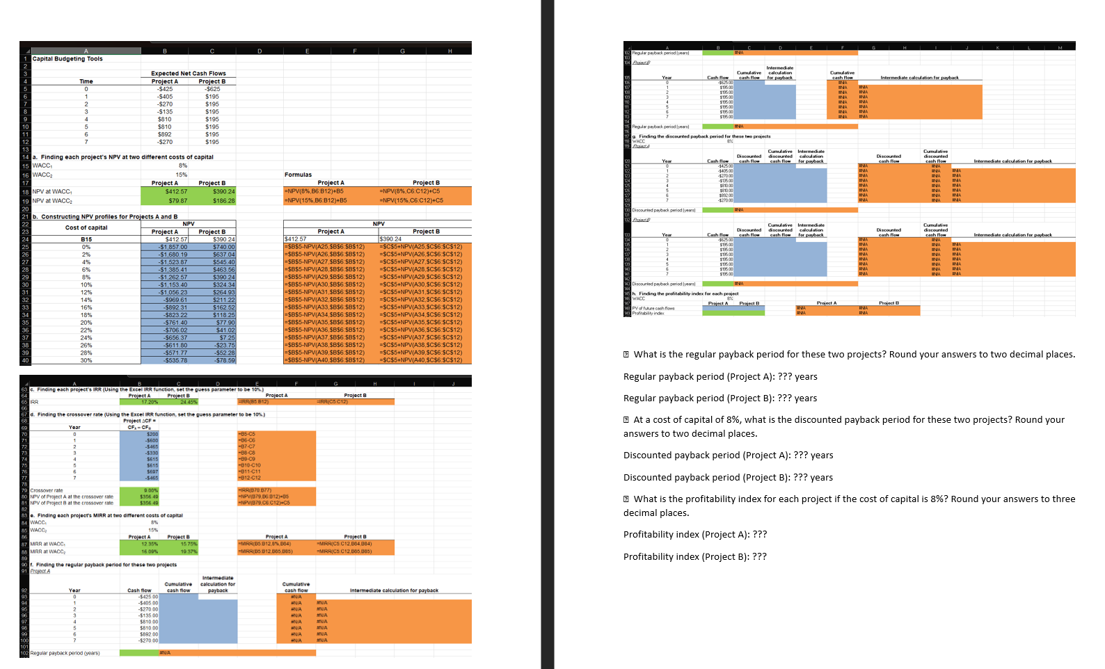 Solved Finish the Excel spreadsheet. Please include the | Chegg.com