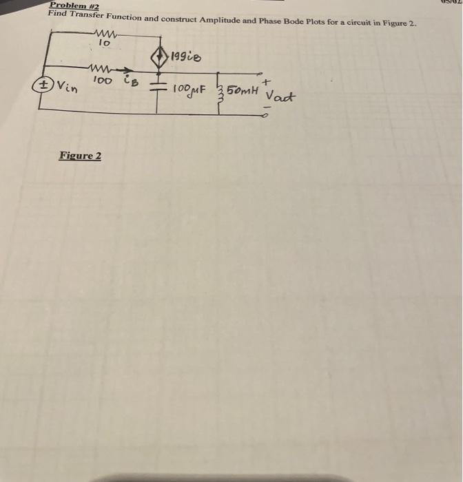 Solved Problem #2 Find Transfer Function and construct | Chegg.com