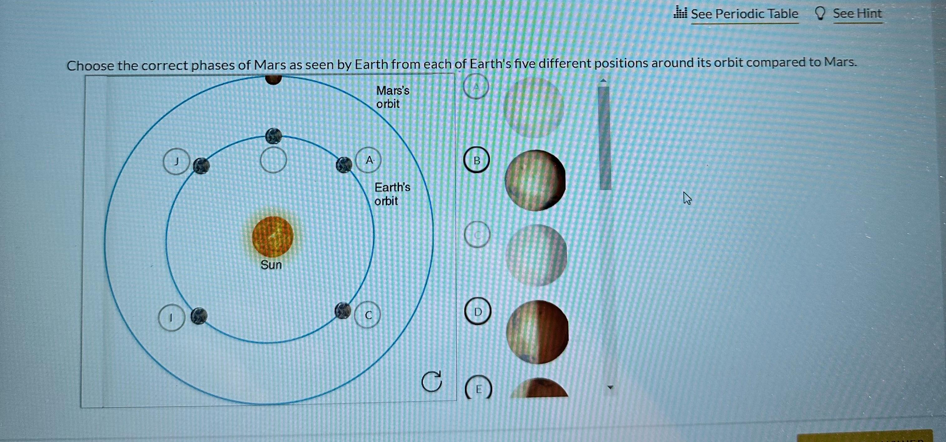 Solved Choose the correct phases of Mars as seen by Earth | Chegg.com