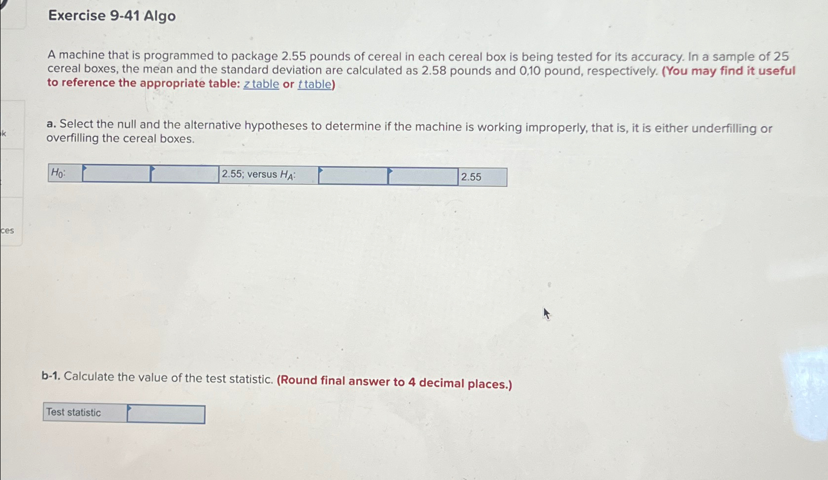 Solved Exercise 9-41 ﻿AlgoA machine that is programmed to | Chegg.com