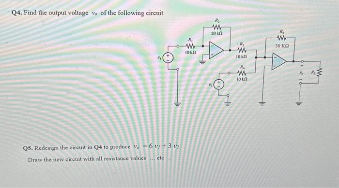 Solved Q4. Find the output voltage v0 of the following | Chegg.com