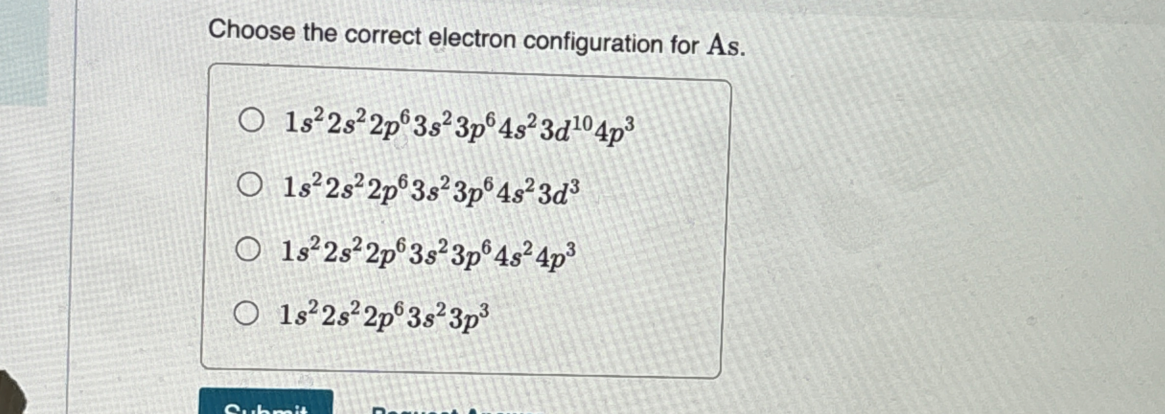 High Quality SOLUTION Choose the correct electron configuration for ...