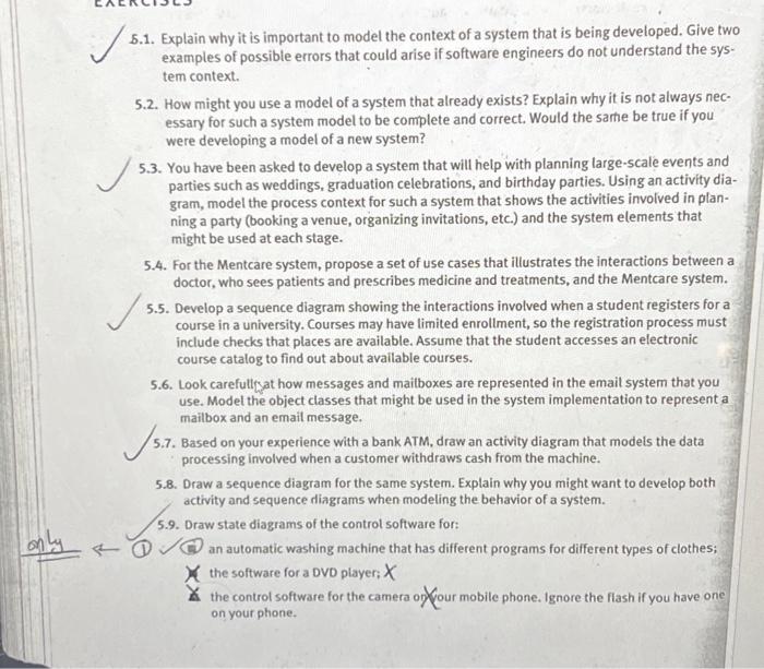 Solved 5.1. Explain why it is important to model the context | Chegg.com