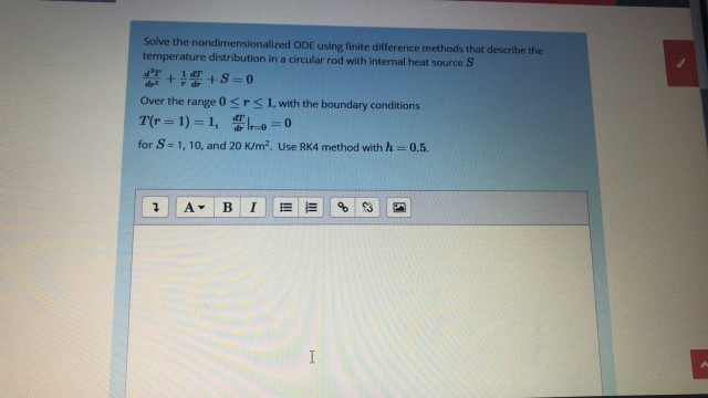 Solved Solve the nondimensionalized ODE using finite | Chegg.com