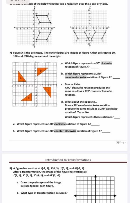 Solved Name 1) Name the transformation: translation, | Chegg.com