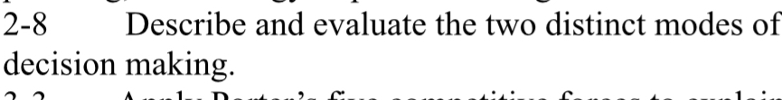 Solved 2-8 ﻿Describe and evaluate the two distinct modes of | Chegg.com